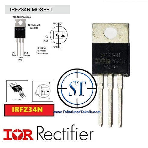 Jual Mosfet IRFZ34N 55V IR TO-220 IRFZ 34N Mosfet Transistor IC IRFZ 34 ...
