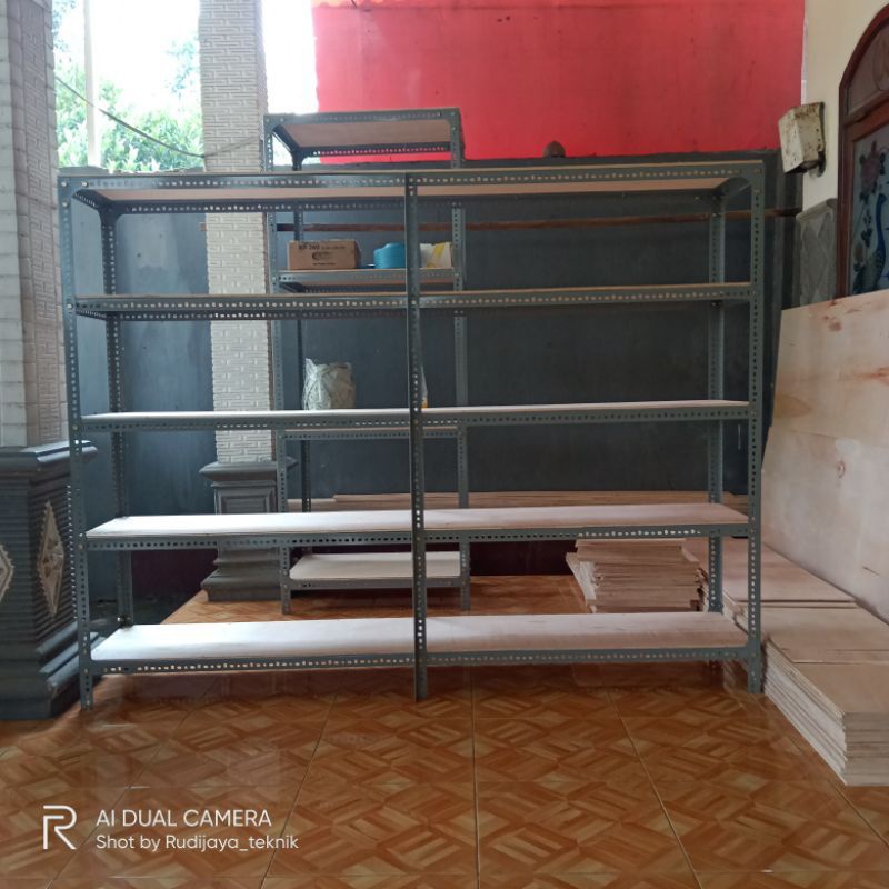 Jual RAK SIKU LUBANG (200X40X150) 5 SAP KAKI 6 | Shopee Indonesia
