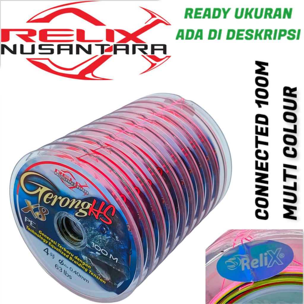 Jual NEW SENAR PE RELIX NUSANTARA GERONG HS X8 100M CONNECTED(MULTI COLOUR) | Shopee Indonesia