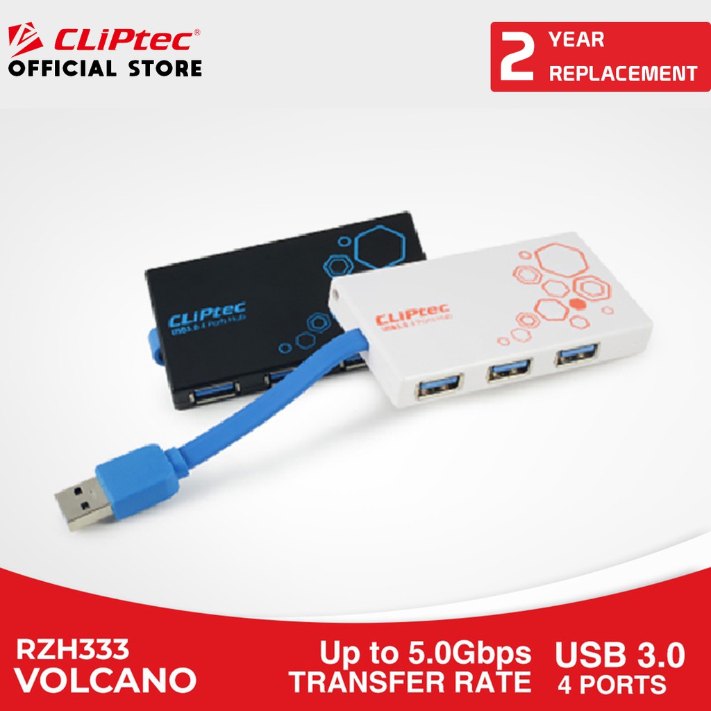 Jual HUB USB 3.0 4 Ports 5.0Gpbs CLIPtec RZH333 | Shopee Indonesia