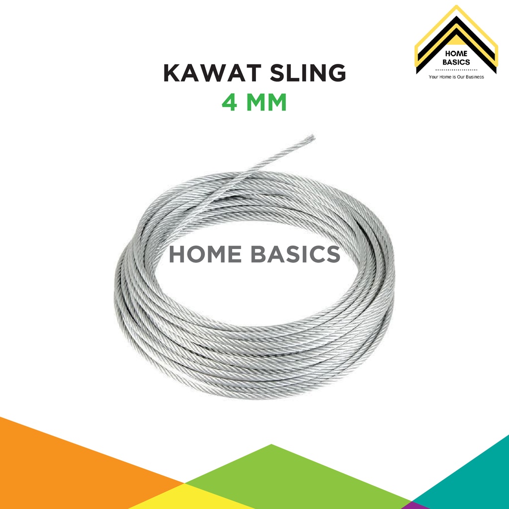 Jual Kawat Sling 4 mm / Kabel Seling / Tali Kawat / Wire Rope | Shopee ...