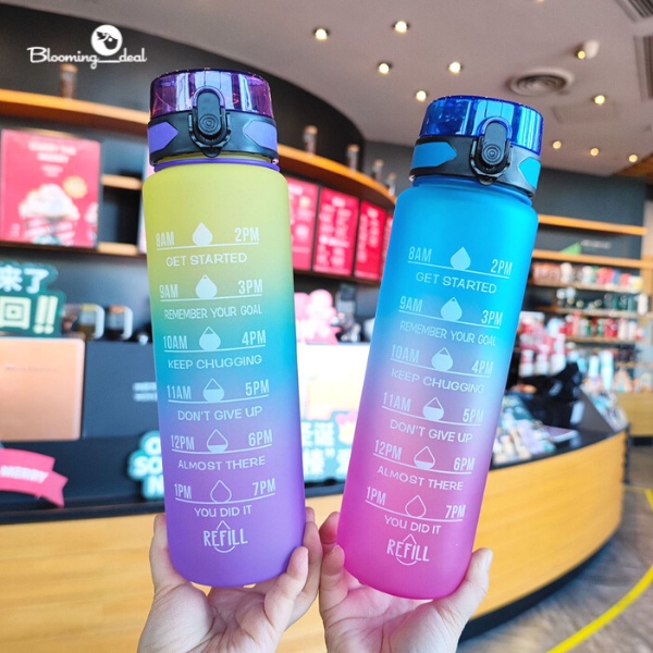 Jual Botol Minum Sport Pelangi Motivasi 1 Liter / Botol Minum Motivasi ...