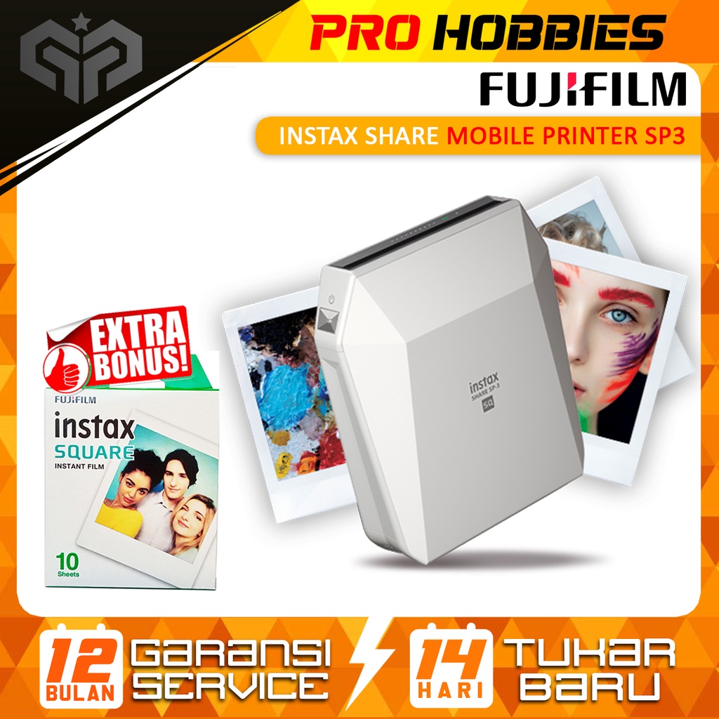 Jual FUJIFILM INSTAX Share Mobile Printer SP-3 Free Polaroid Paper ...