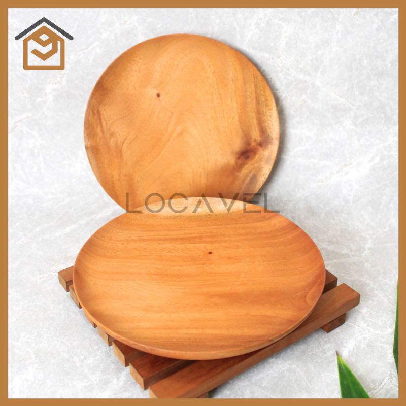 Jual LOCAVEL Piring Kayu Mahoni / Piring Kayu Food Grade / Piring ...
