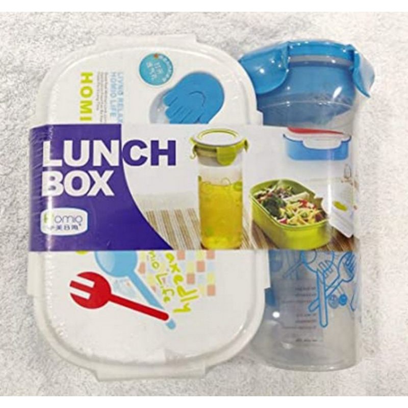 Jual Homio Lunch Box Set Plus Botol Minum / Paket Tempat Makan & Botol ...