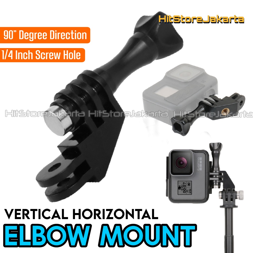 Jual Elbow Mount Go Pro Vertical Horizontal Adapter Insta360 YI BPro ...