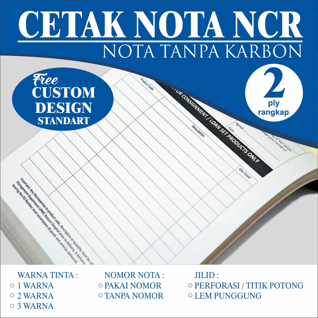 Jual Cetak Custom Nota Surat Jalan Faktur Form NCR Tanpa Karbon Rangkap ...