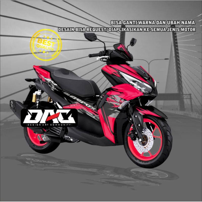 Jual Sticker Decal full body grafis simple Yamaha Aerox pink abu ...