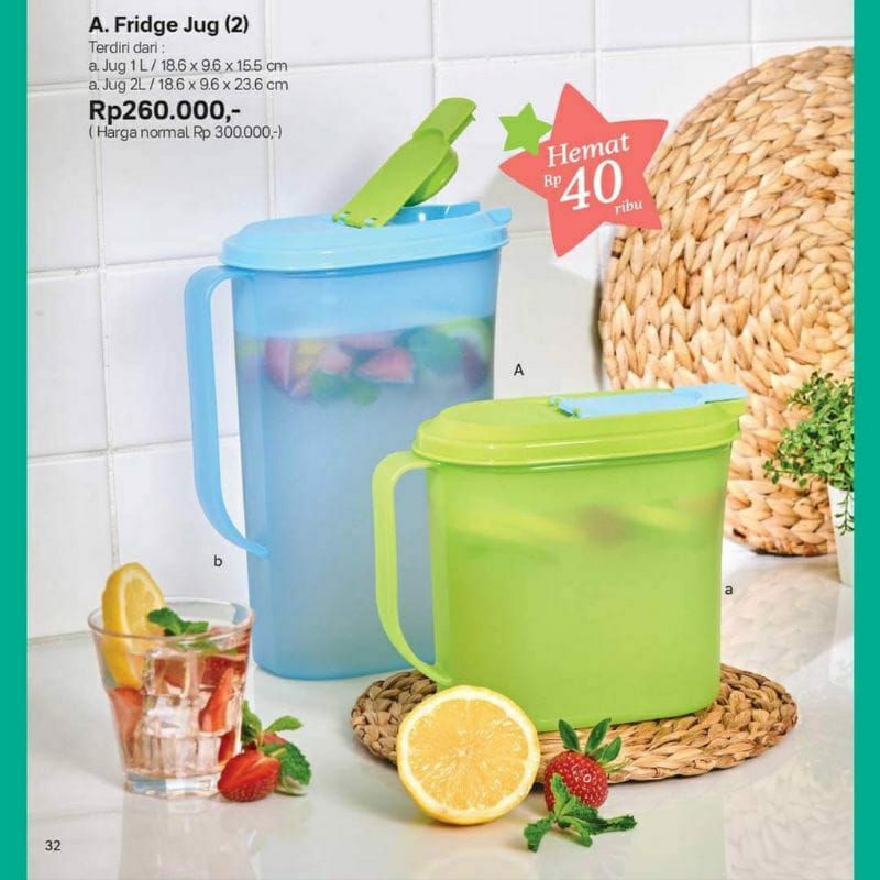 Jual Original Tupperware 100% Fridge jug (1pcs) | Shopee Indonesia