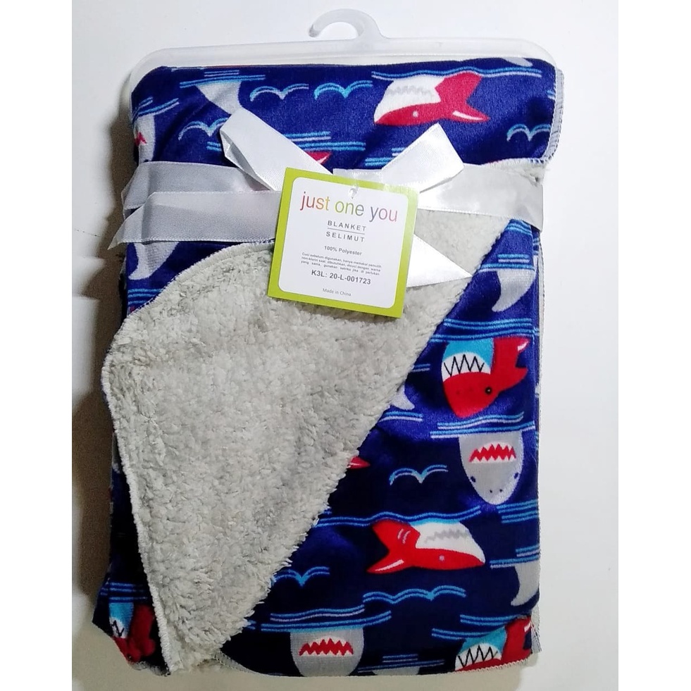 Jual Selimut bayi Double Fleece Shark (Blue) lembut lucu murah | Shopee ...