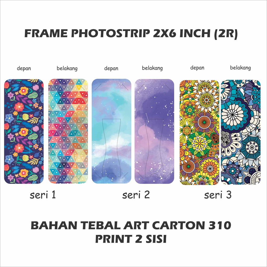 Jual (MIN ORDER 100) FRAME PHOTOBOOTH STRIP 2R (2X6) TEBAL 310GR 2 SISI ...