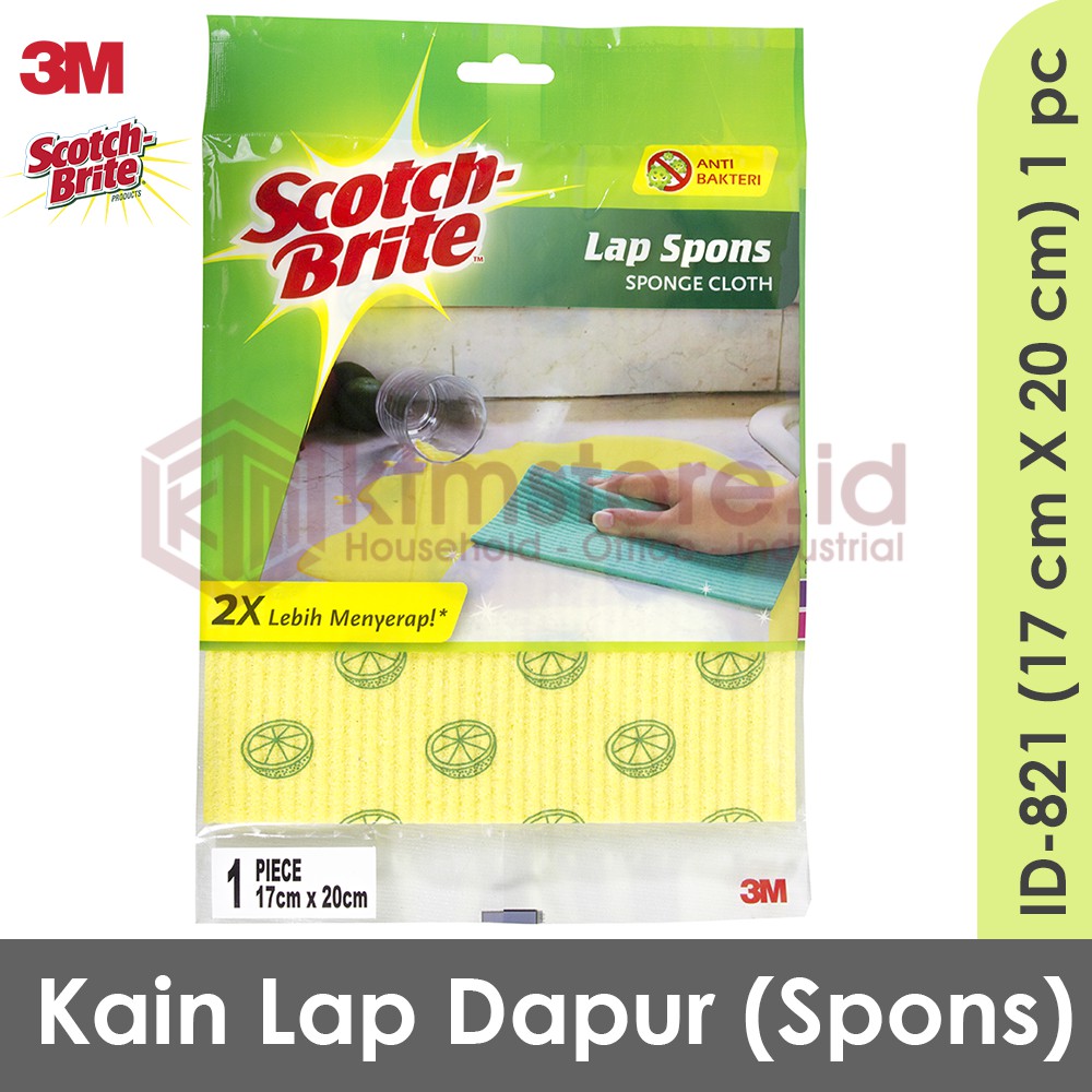Jual 3M Scotch Brite Lap Spons Sponge Lap dapur meja lantai ID-821 ...