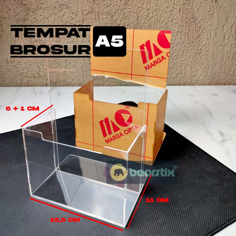 Jual Tempat brosur A5 flyer holder akrilik meja kartu nama kasir cafe ...