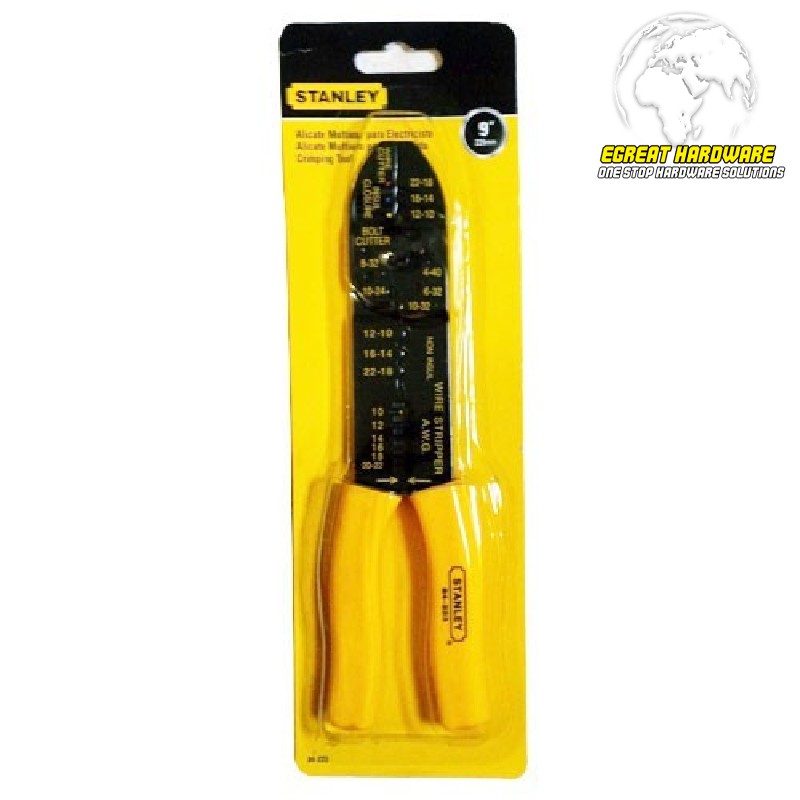 Jual Tang Kupas Kabel 9" CRIMPING PLIER Stanley 84-223 Tang Jepit Skun | Shopee Indonesia