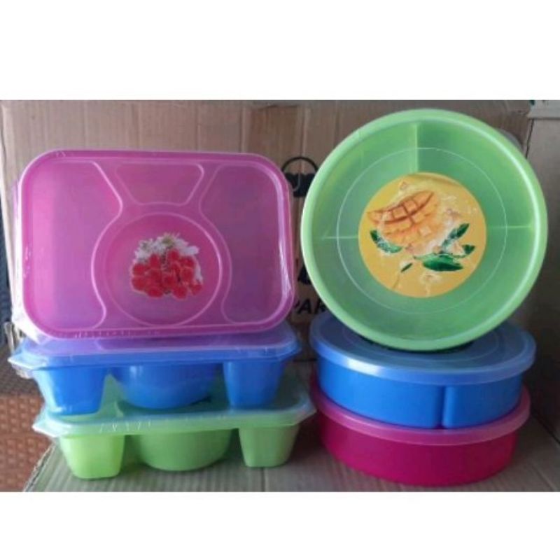 Jual Tempat Kotak Makan / Bekal / Ompreng / Rantang Catering Plastik sekat | Shopee Indonesia