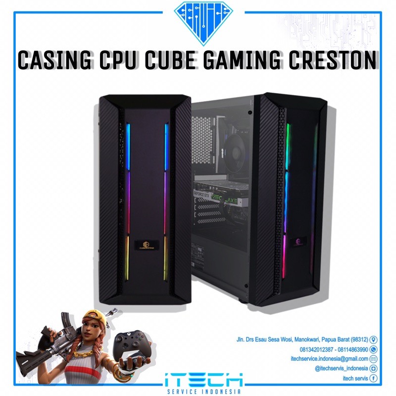 Jual CASING CPU CUBE GAMING CRESTON | Shopee Indonesia