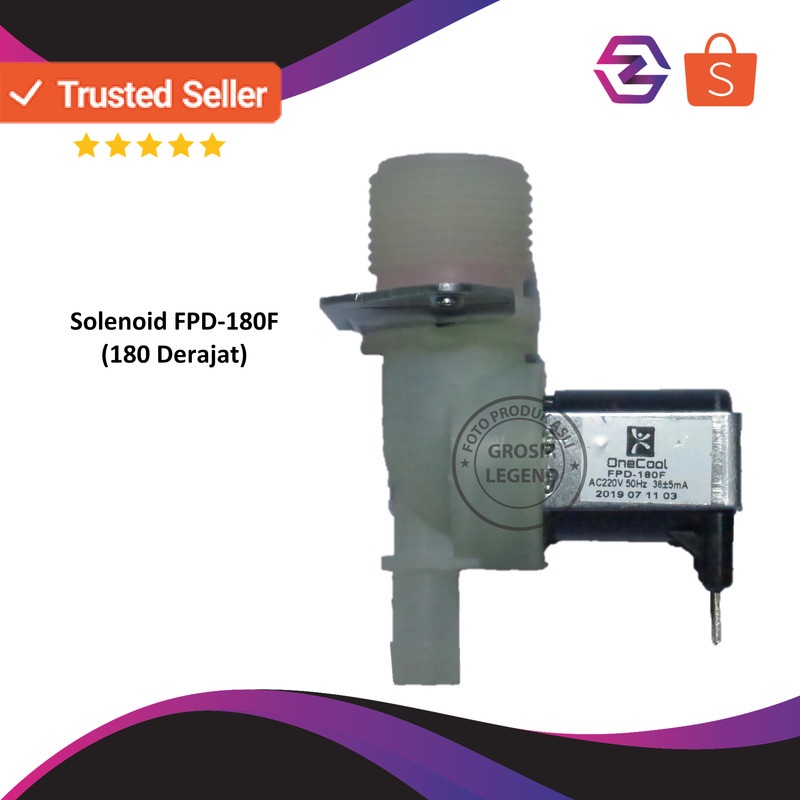 Jual Solenoid 180 derajat water valve inlet selenoid mesin cuci FPD ...