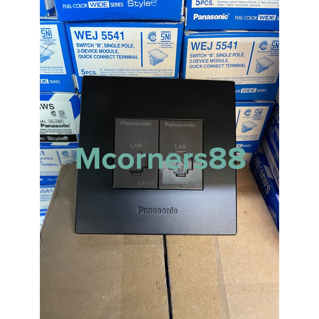 Jual Panasonic Style E Black Data LAN CAT 5E + Data LAN CAT 5E | Shopee Indonesia