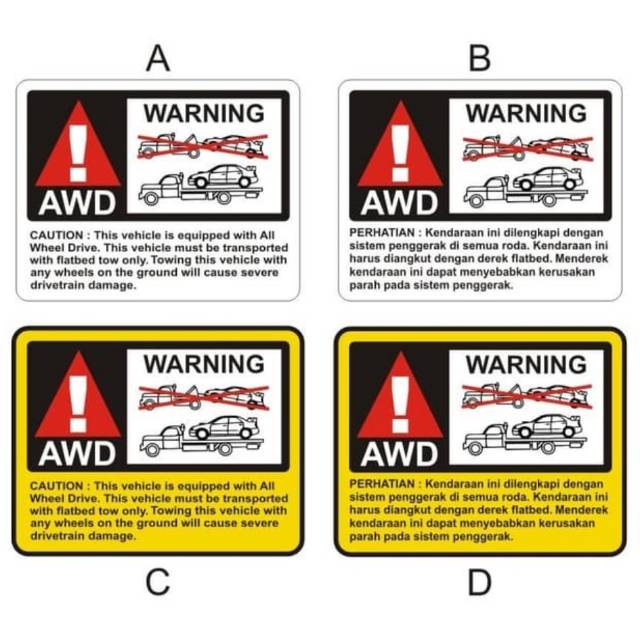 Jual Stiker Towing AWD Flatbed Tow Only | Shopee Indonesia