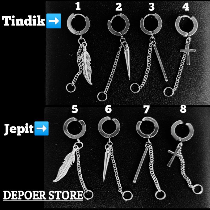Jual ANTING COWOK KOREA GANTUNG TERBARU JEPIT&TINDIK | Shopee Indonesia