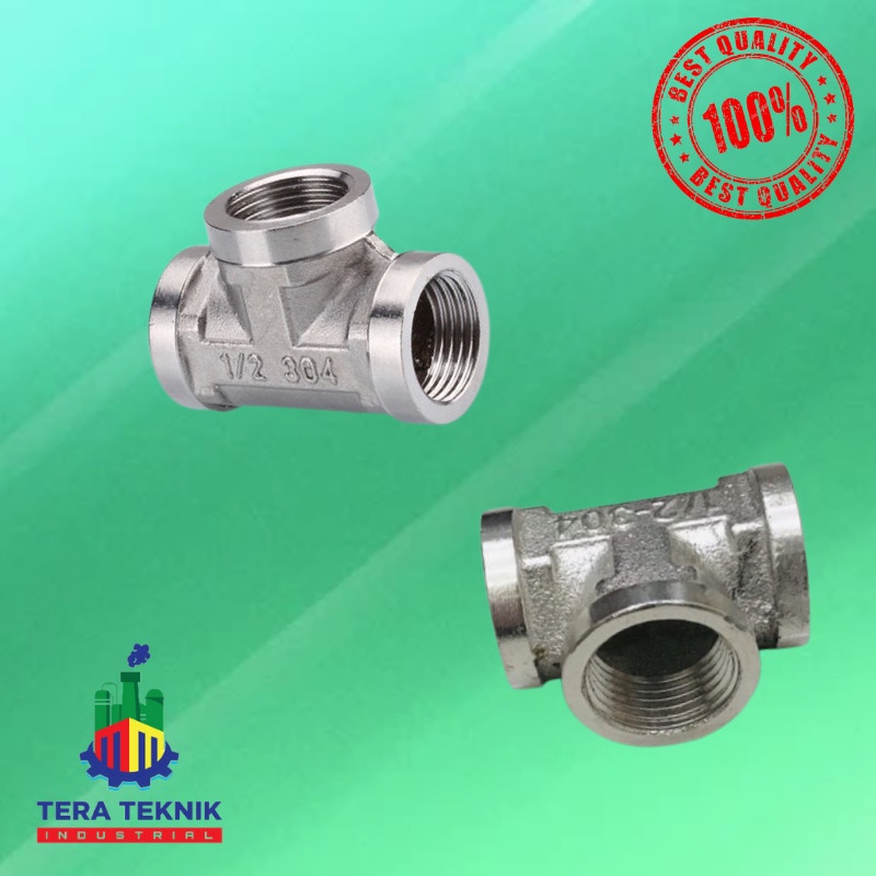 Jual Tee Drat Dalam STAINLESS SUS 304 - 1/2 inch (READY STOCK) | Shopee Indonesia