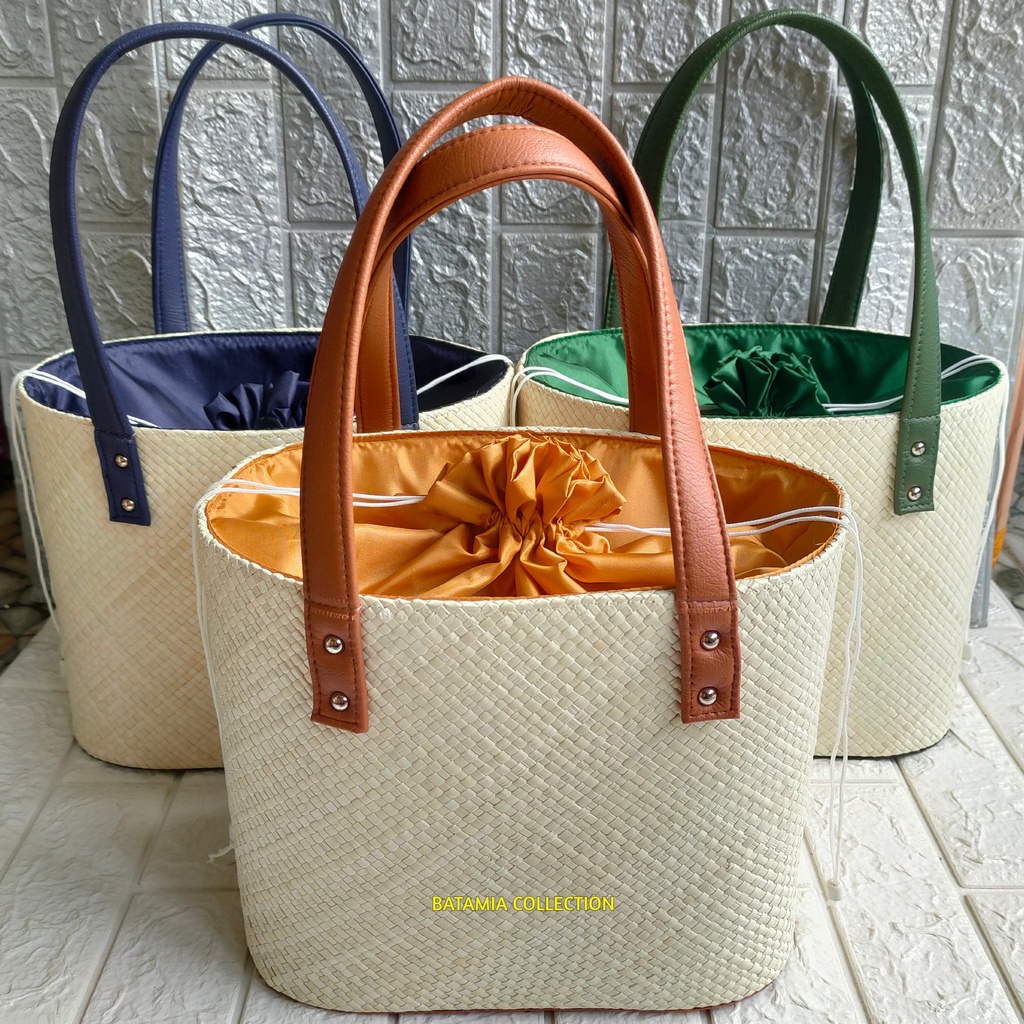 Jual Tas Jinjing Anyaman Pandan Model Oval Keranjang Hampers | Shopee ...