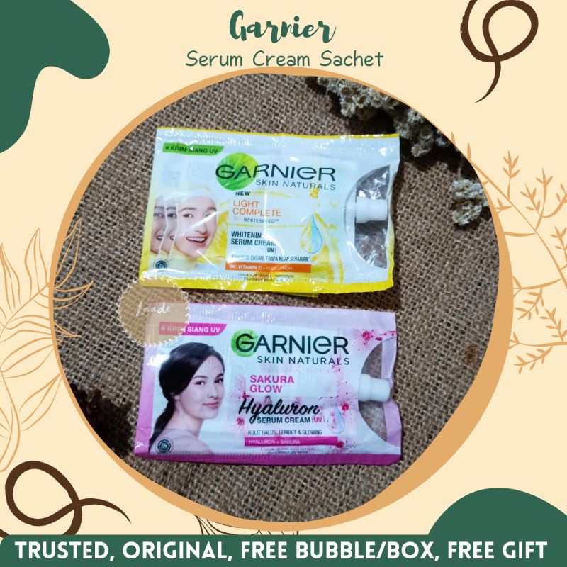 Jual Garnier Light Complete Serum Cream Sachet & Sakura White Day Serum ...