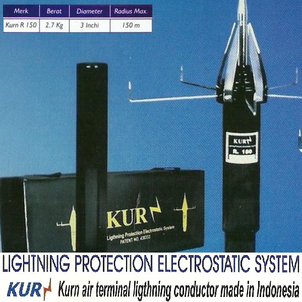 Jual Anti Petir Electrostatic Air Terminal Lightning Protection KURN ...