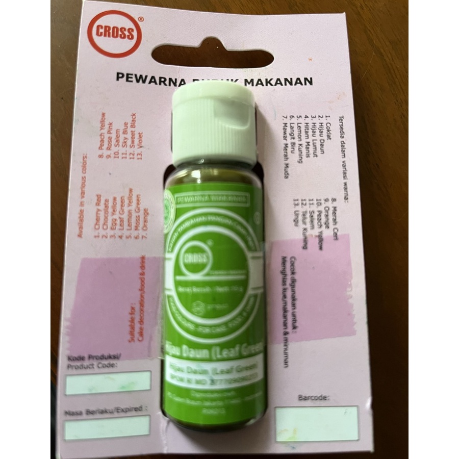 Jual Cross food coloring powder Leaf Green 15gr hijau daun pewarna ...