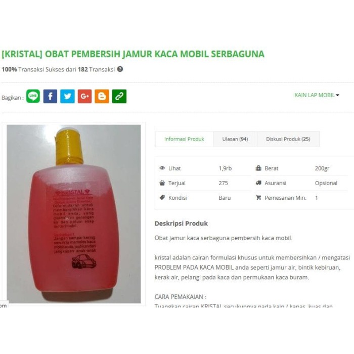Jual mobil-jamur-obat- kristal obat pembersih jamur kaca mobil ...
