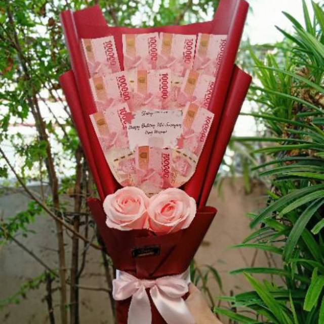 Jual Small Standing Money Bouquet / Bunga Bucket Buket Uang Asli / Hadiah Kado Wisuda / Ulang ...