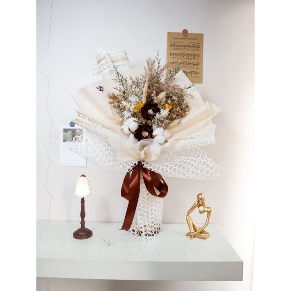 Jual Rustic Bouquet / Dried Flower Bouquet / Bucket bunga kering ...