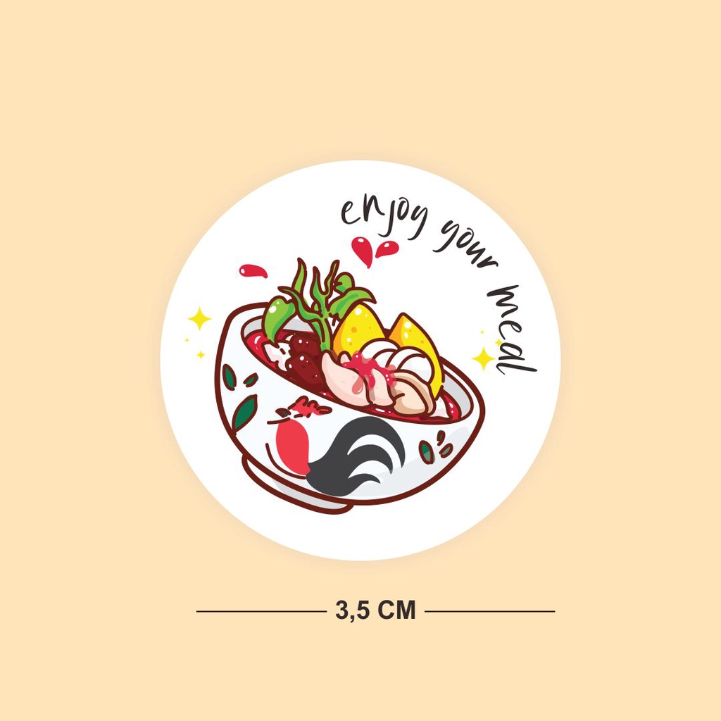 Jual 60 Pcs Stiker Terima Kasih Enjoy Your Meal Selamat Menikmati Label ...