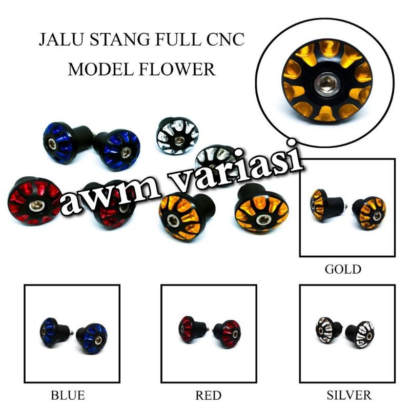 Jual jalu stang gepeng flower full cnc motor mio j m3 vixion cb150r rx ...