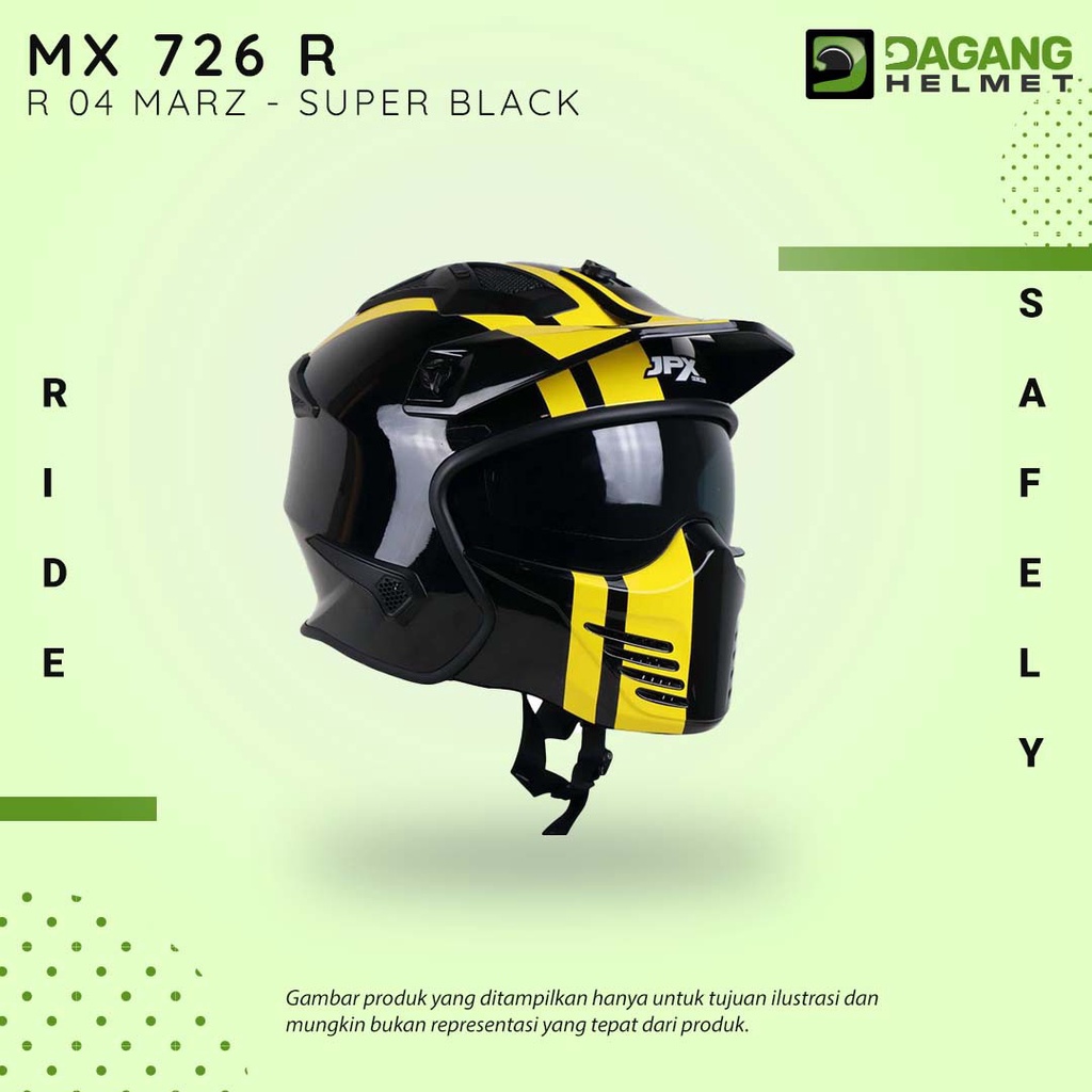 Jual HELM SUNMORI JPX MX 726-R - R 04 MARZ - HALF FACE -FULL FACE - SAFETY HELM | Shopee Indonesia