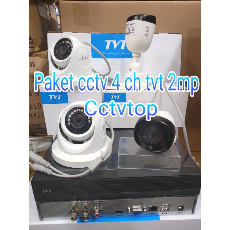 Jual paket cctv TVT 4 ch 2mp+ hdd 1 tb lengkap tinggal pasag | Shopee Indonesia