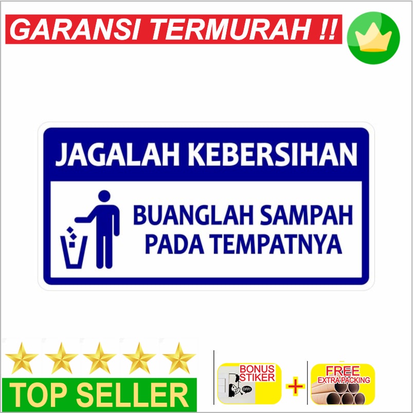 Jual Murah Rambu Buang Sampah Pada Tempatnya 30cm x 15cm Acrylic 2mm ...