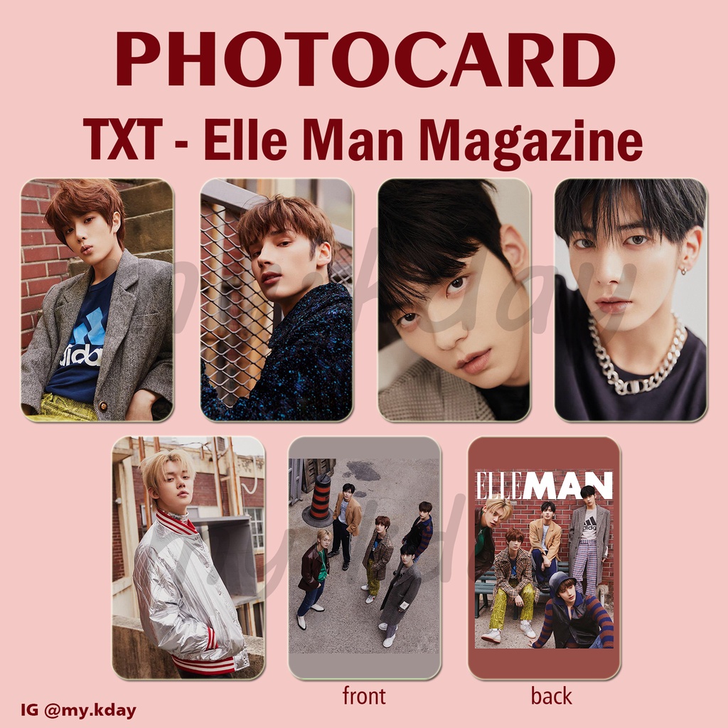 Jual PC-0843, Photocard TXT ELLE Man 2 sisi | Shopee Indonesia