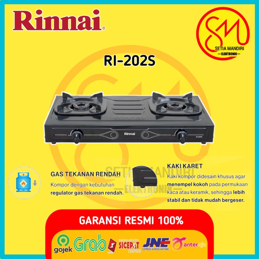 Jual RINNAI RI202S Kompor Gas 2 Tungku - RI-202S | Shopee Indonesia