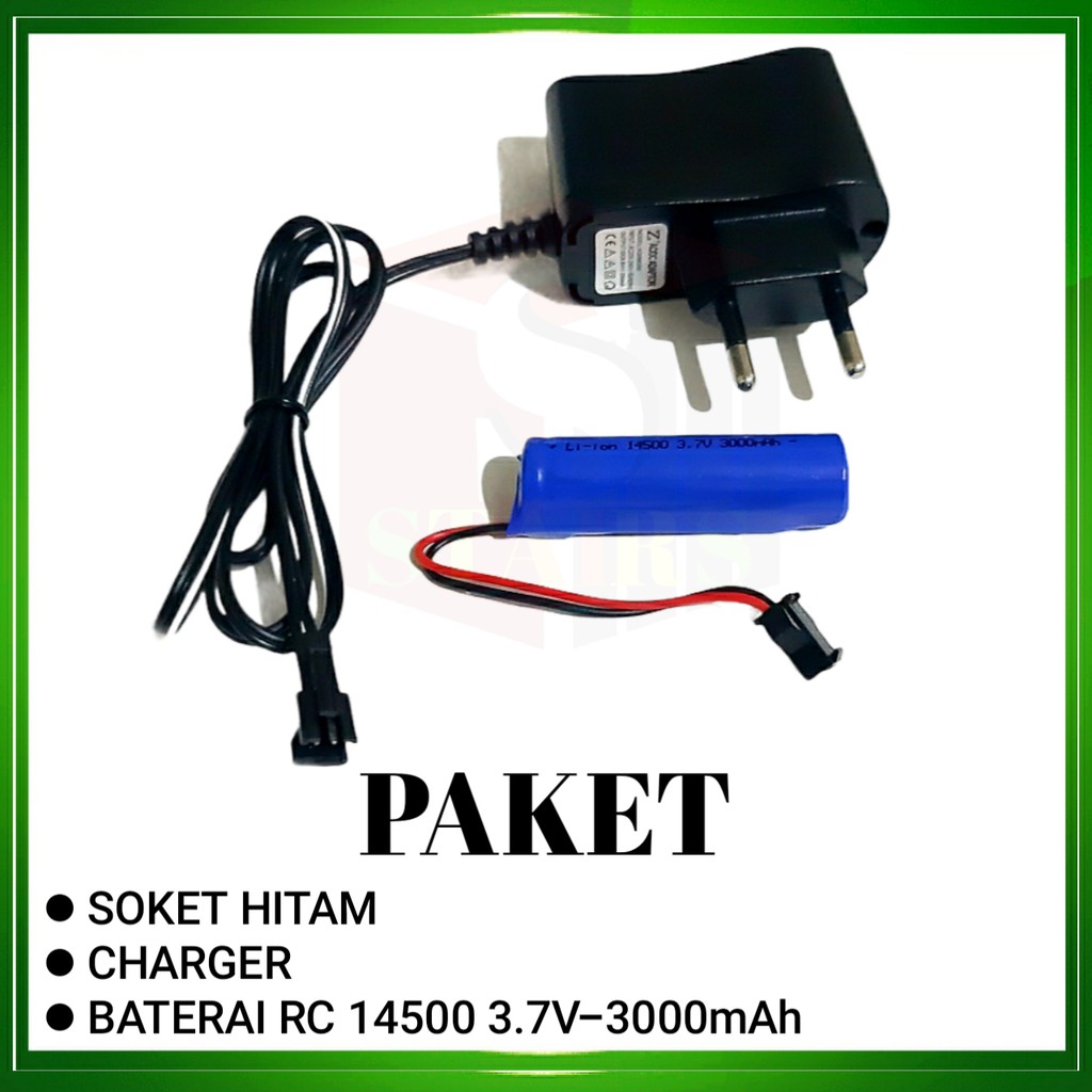 Jual Baterai Mobil RC + Adaptor Charger Baterai Type Li-ion14500 Ni-Cd ...