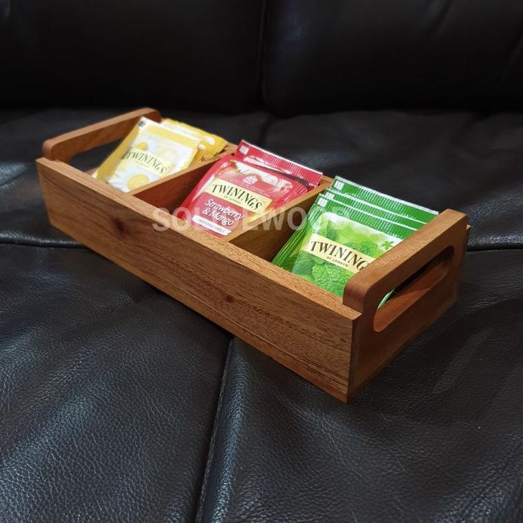 Jual Serba Murah.. Box display tempat teh kopi sachet bumbu kayu solid ...
