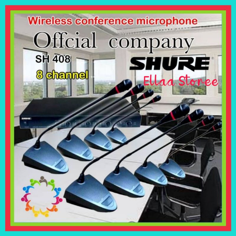 Jual Mic Wireless Meja S h u r e Sh 408 Mic Conference Professional 8 ...
