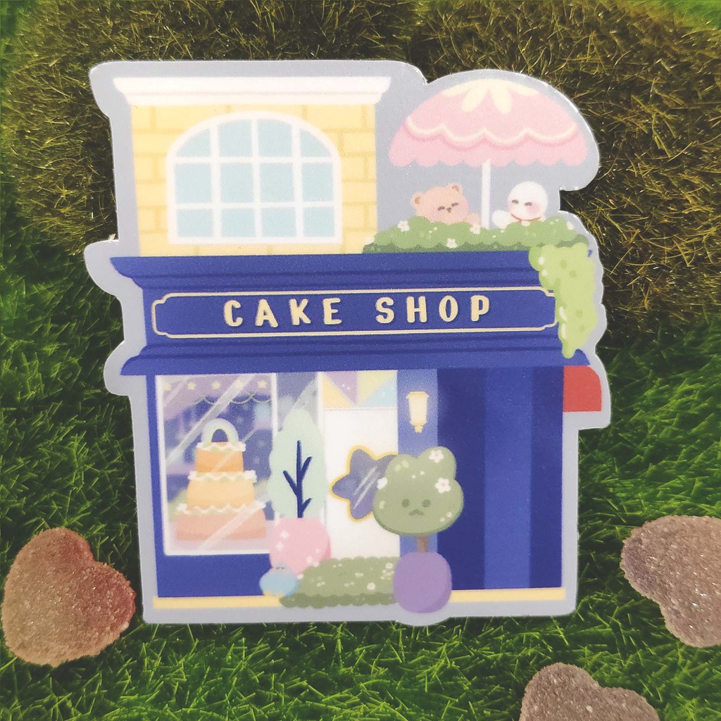 Jual Cake Shop Vynil Sticker Cute Toko Kue Stiker Kawaii Japanese ...