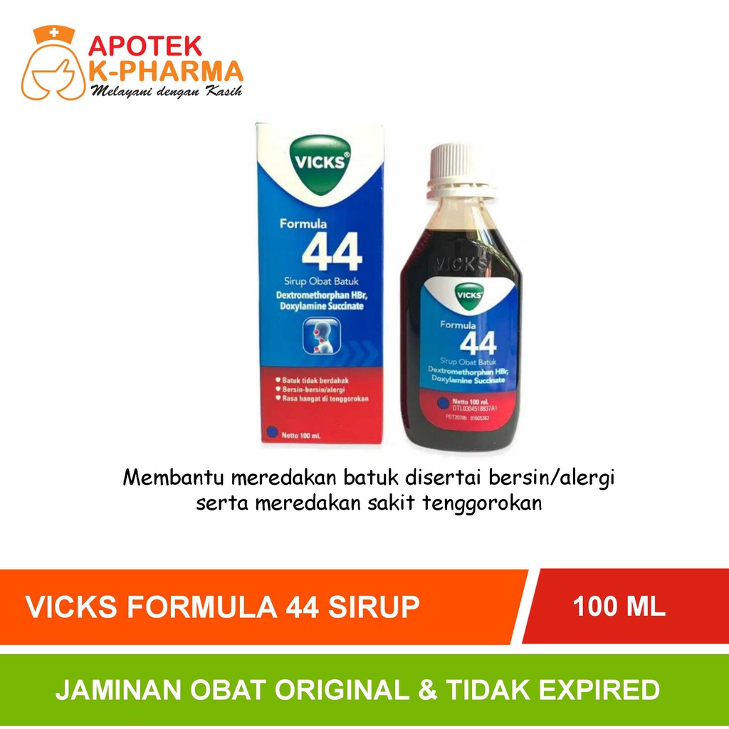 Jual Vicks Formula 44 Sirup Dewasa Isi 100 ml Original Darya Varia ...