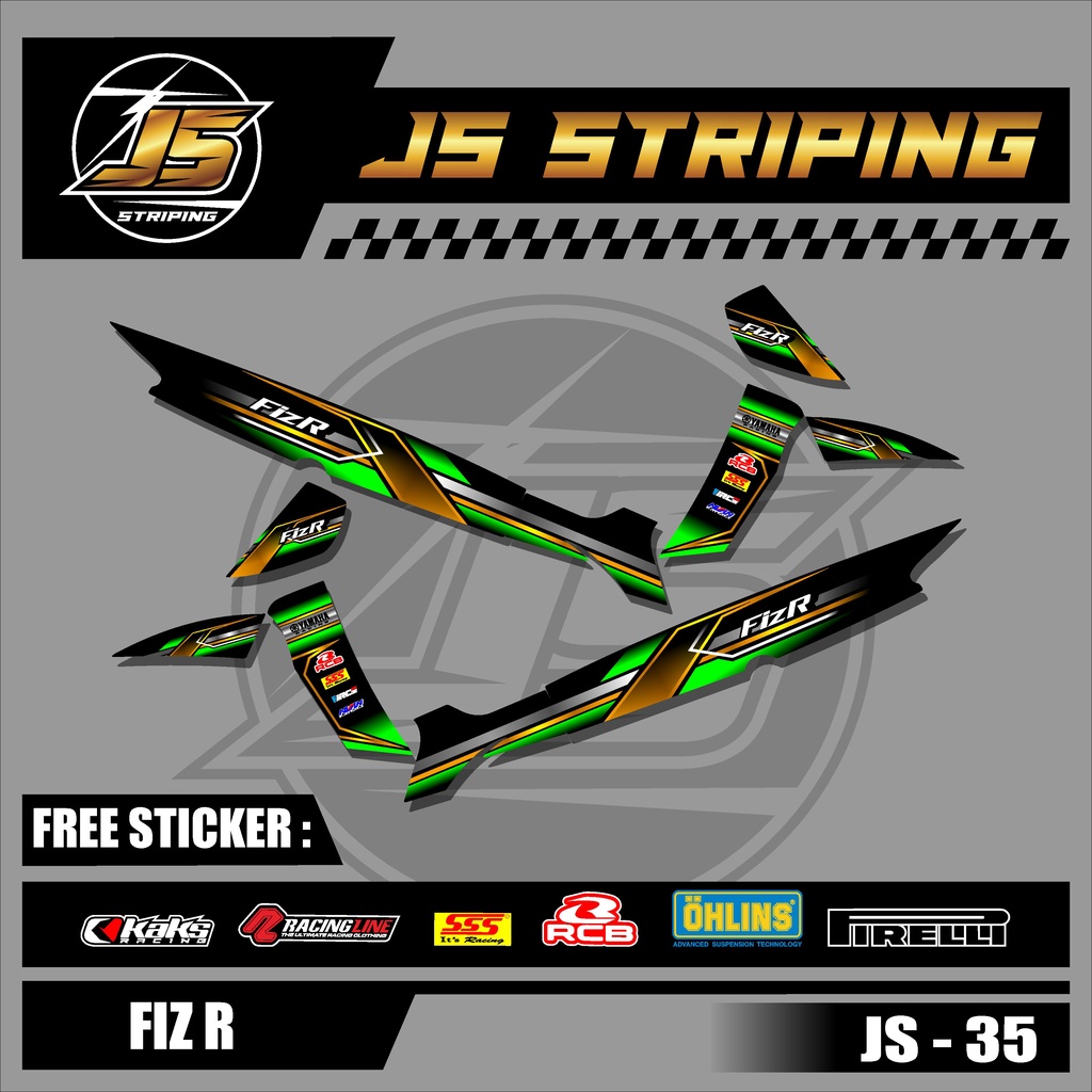Jual Sticker Striping Lis Variasi YAMAHA FIZ R Motif Racing Road Race ...
