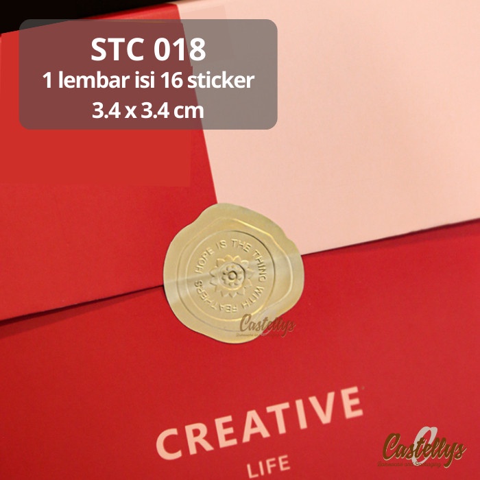 Jual Sticker Stiker STC 018 Gold Emboss Label Kotak Kue Hampers Hadiah ...