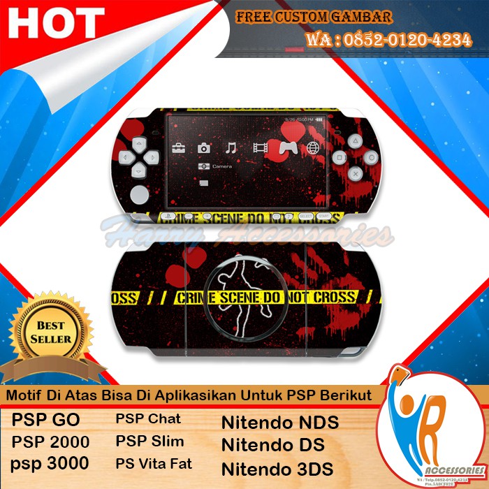 Jual Original Premium Garskin Sony PSP 2000/3000 Motif Crime Scene Free ...