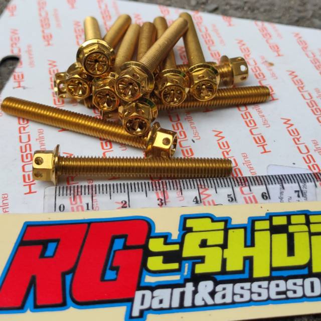 Jual Baut probolt gold flower M6x50 6x50 drat 10 panjang 50mm/5cm heng thailand harga satuan ...