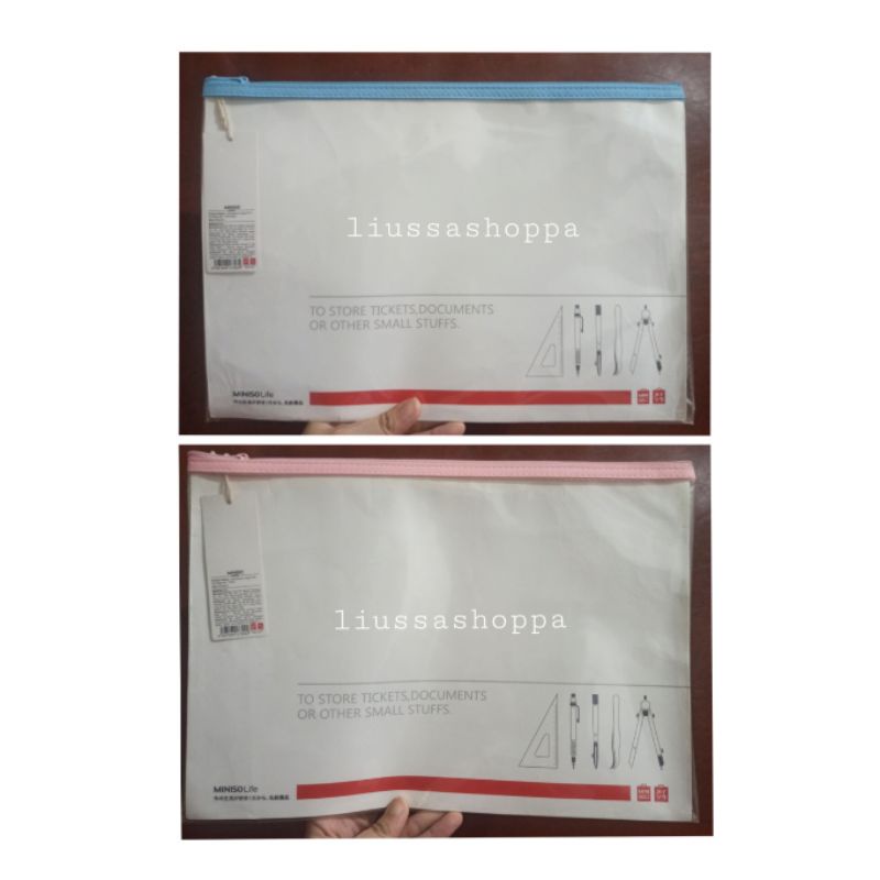 Jual Map Plastik Miniso - Transparent Large PVC File Bags Set | Shopee ...