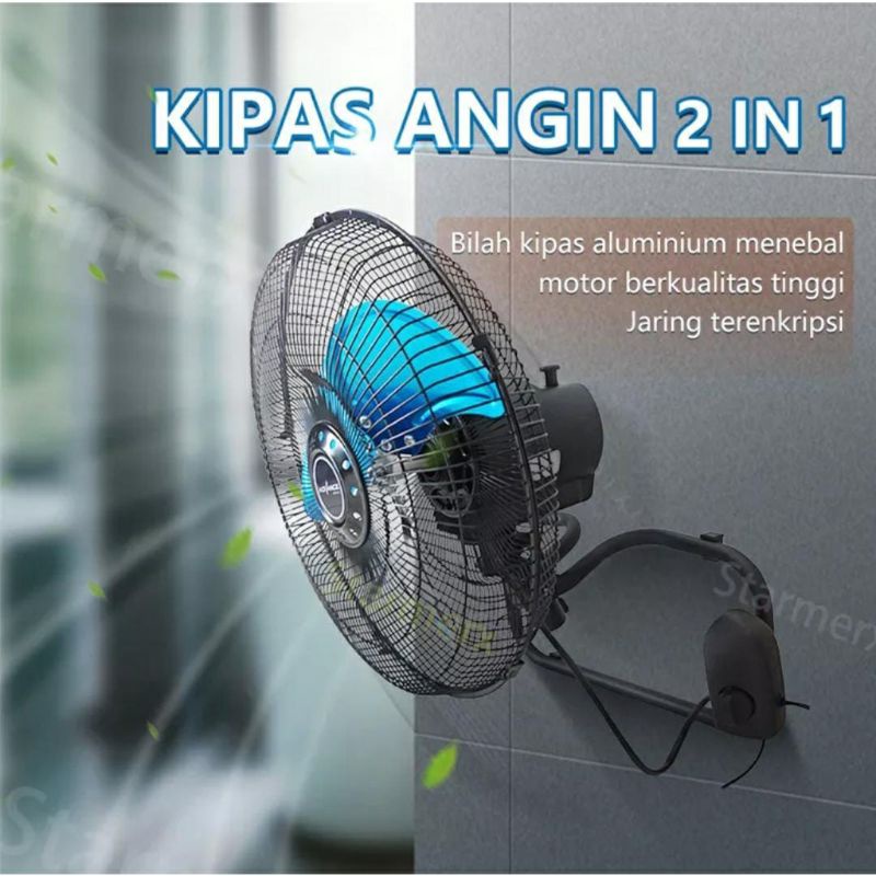 Jual KIPAS ANGIN BESI 12 INCH 2 IN 1 KIPAS DINDING / KIPAS MEJA MURAH ...
